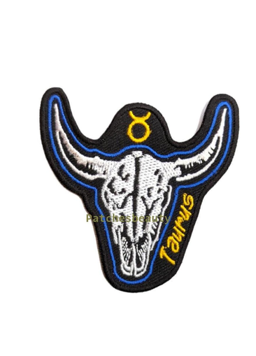 Taurus Skull Zodiac Sign Cool Cute Transfer Embroidered Iron Sew on ...