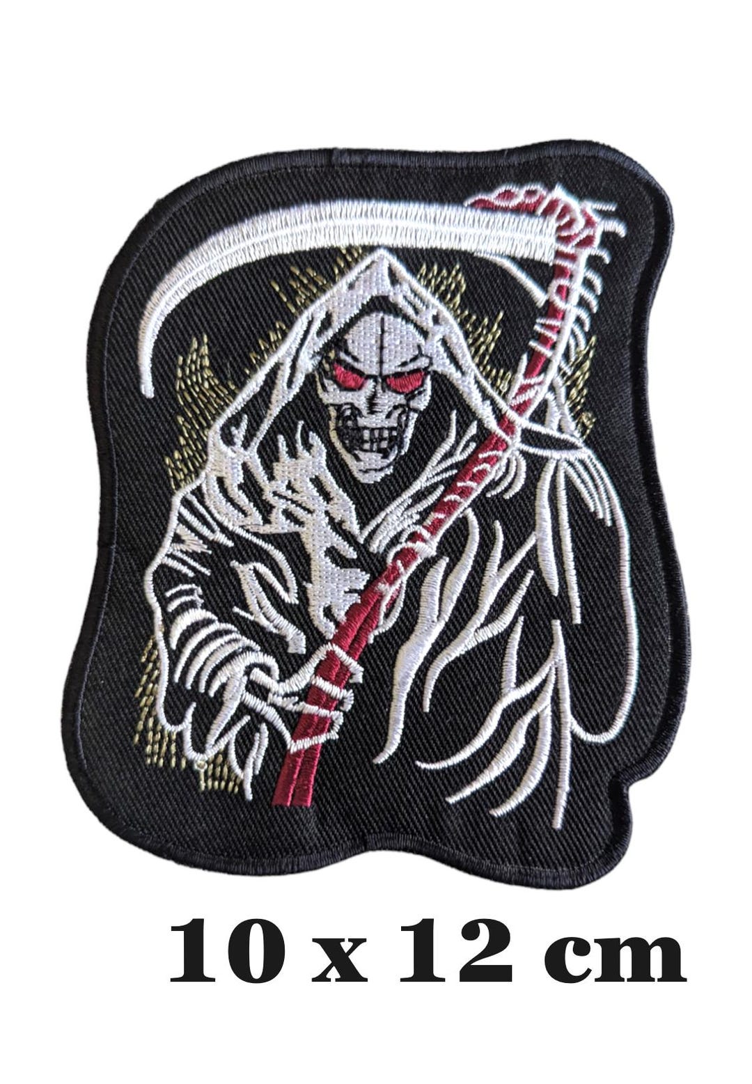 Grim Reaper Death Punk Style Emo Gothic Black Embroidered Iron Sew on ...