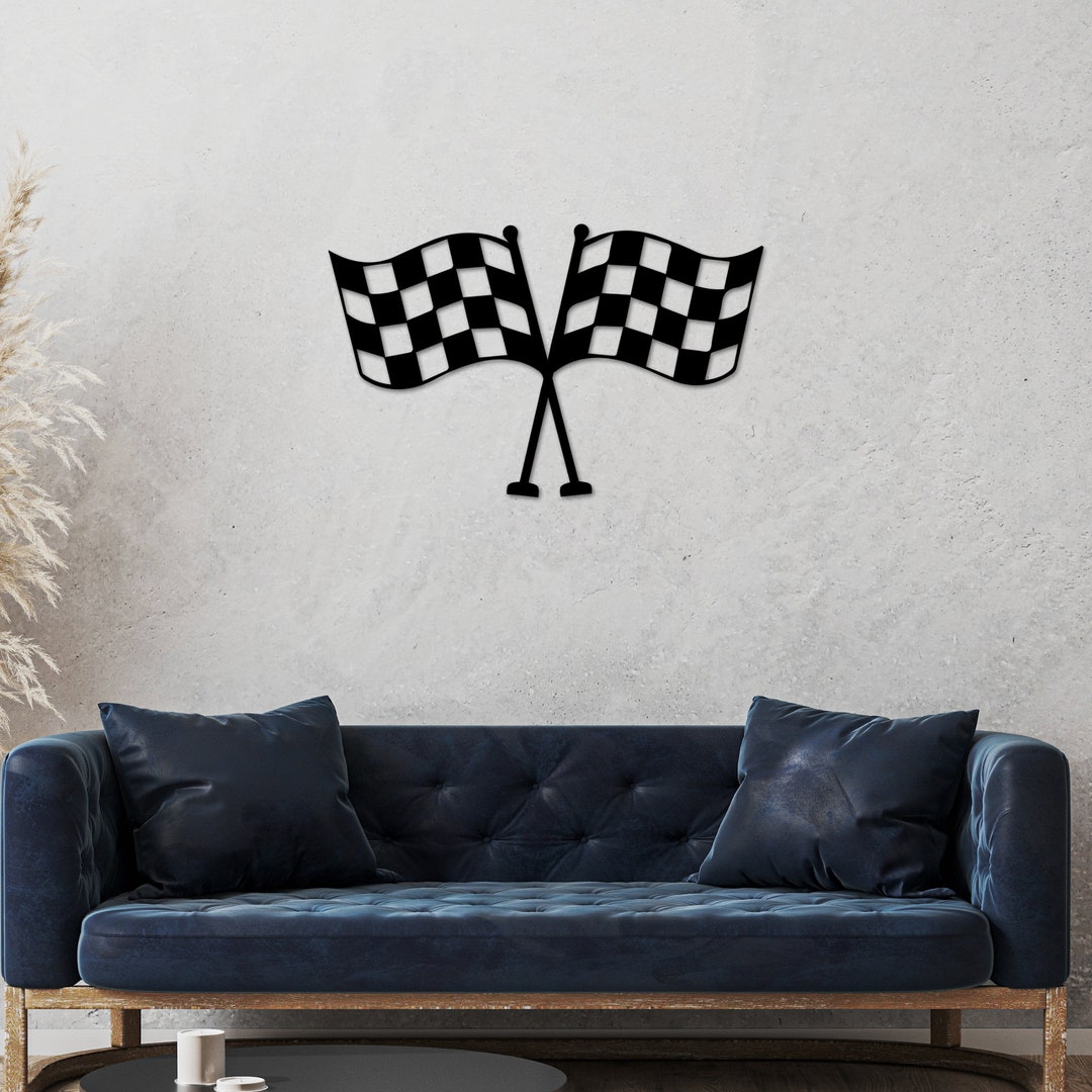 Checkered Flag Racing Sign, Racing Flag Decor, Gift for Racer, Race ...