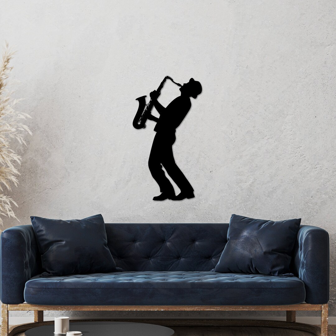 Saxophone Musical Instrument, Metal Wall Art, Saxophone Metal Sign ...