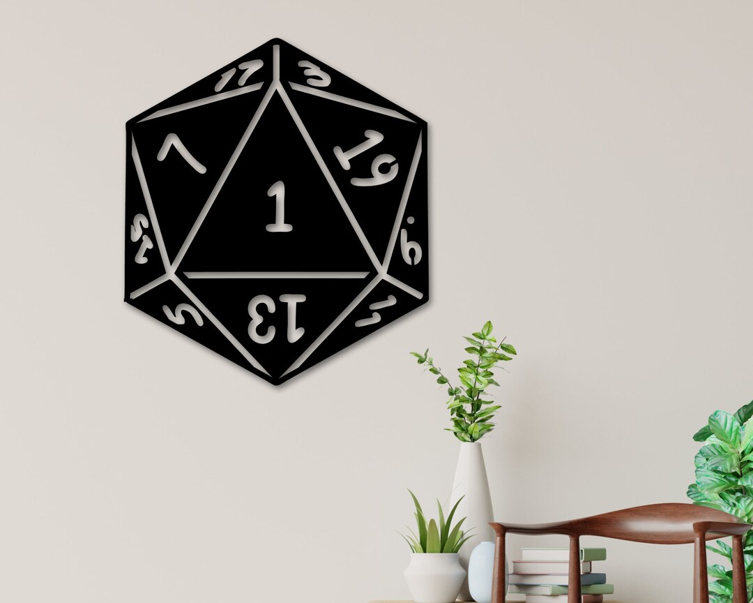 D20 Dice Metal Sign, DND Wall Art, Tabletop RPG Decor, Perfect Gift for ...