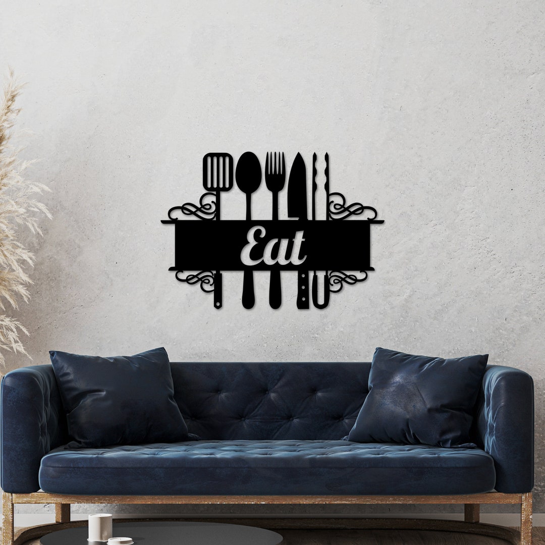 Eat Sign, Eat Kitchen Sign, Kitchen Decor, Kitchen Gifts, Metal Sign ...