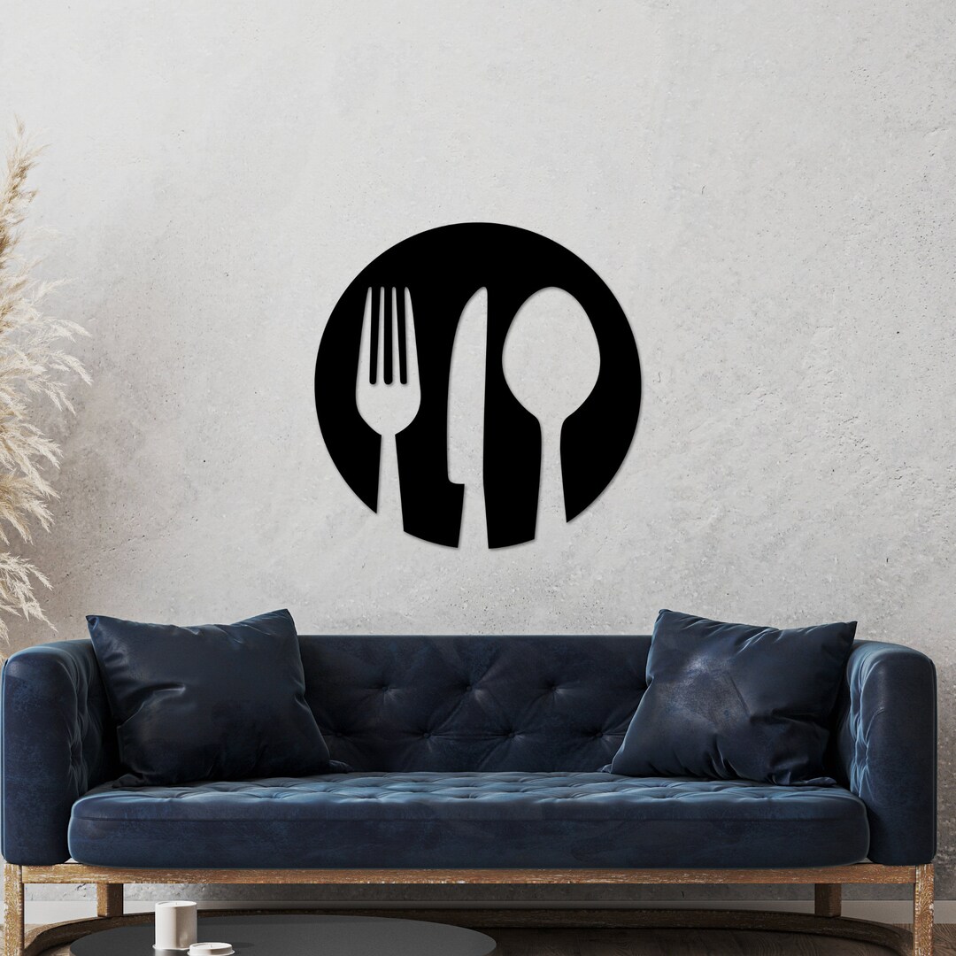 Fork Knife Spoon Kitchen Sign, Utensil Decor, Kitchen Decor, Kitchen ...