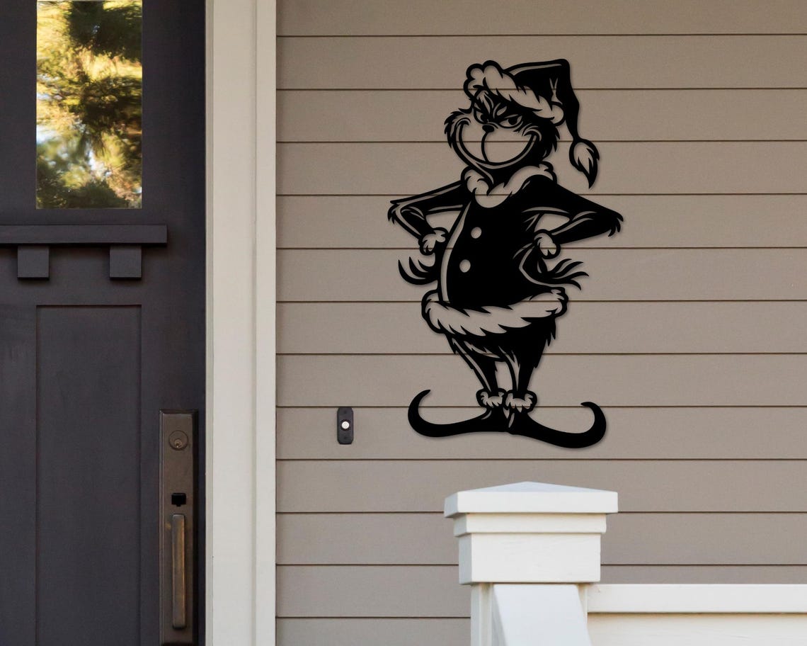 Black Friday, Cyber Monday Deal, Grinch Metal Sign, Christmas Wall ...