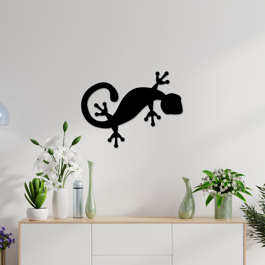 Gecko Metal Decor, Metal Lizard Decor, Lizard Metal Wall Art ...