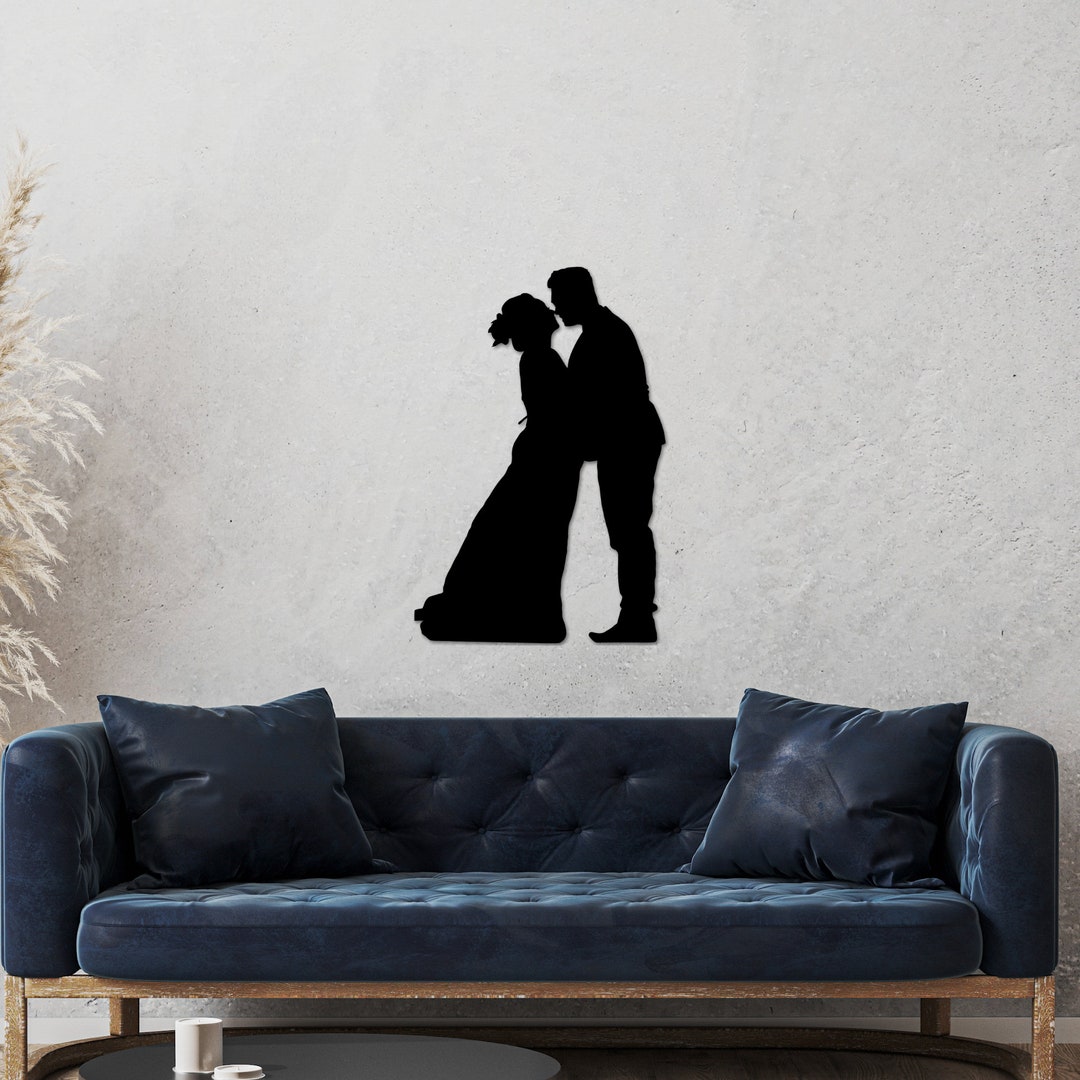 Couple Silhouette Sign, Metal Couple Decor, Metal Wedding Sign, Newly ...