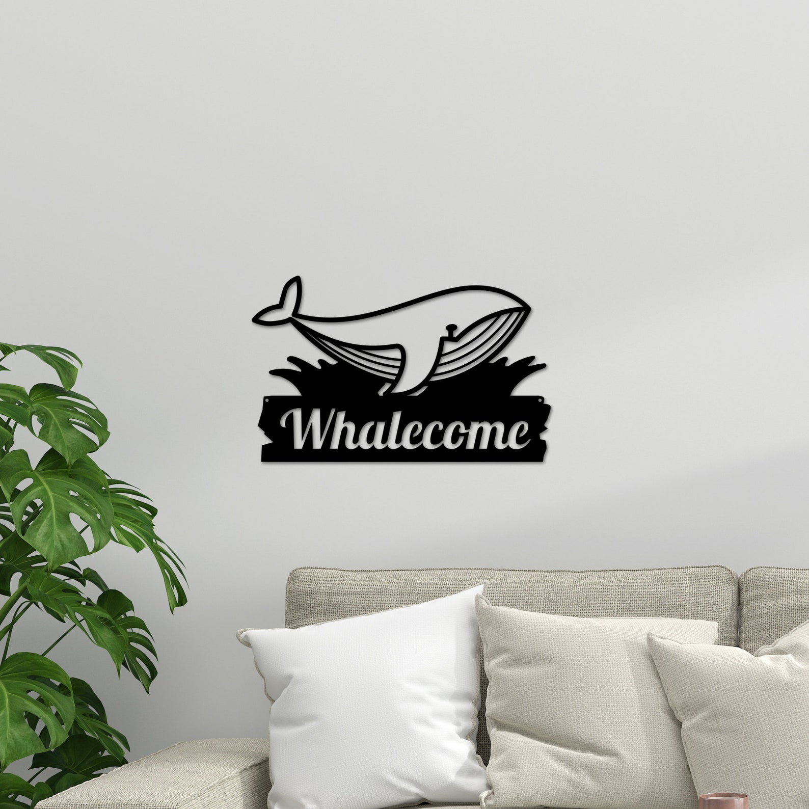 Whalecome Welcome Sign, Metal Welcome Sign, Funny Welcome Sign ...