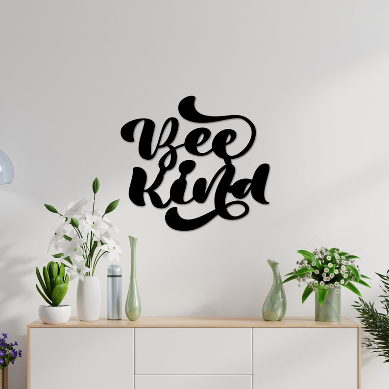 Be Kind Wall Art, Word Art, BEE Kind Home Decor, Living Room, Office ...