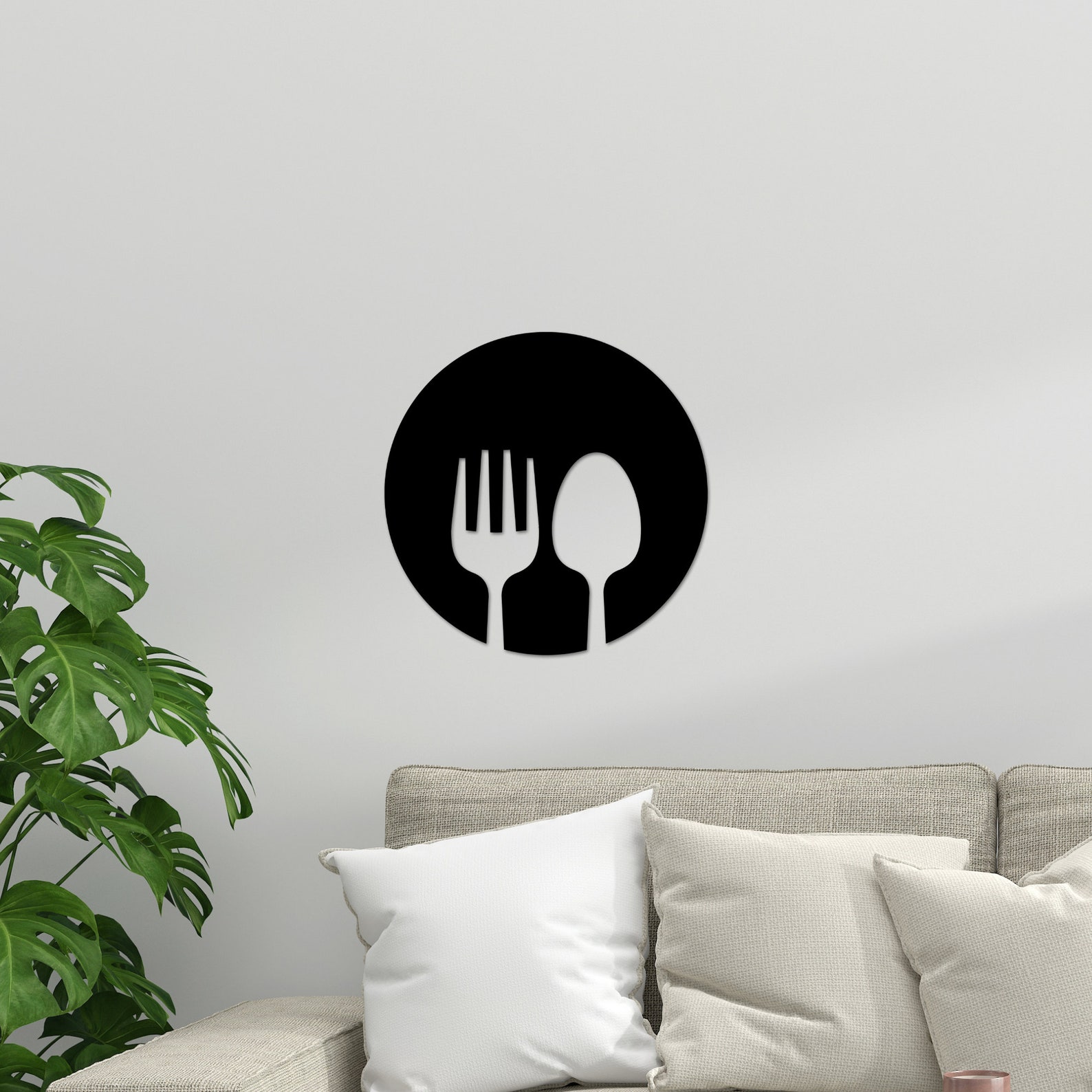 Fork and Spoon Round Metal Sign, Kitchen Decor, Kitchen Gifts, Metal ...