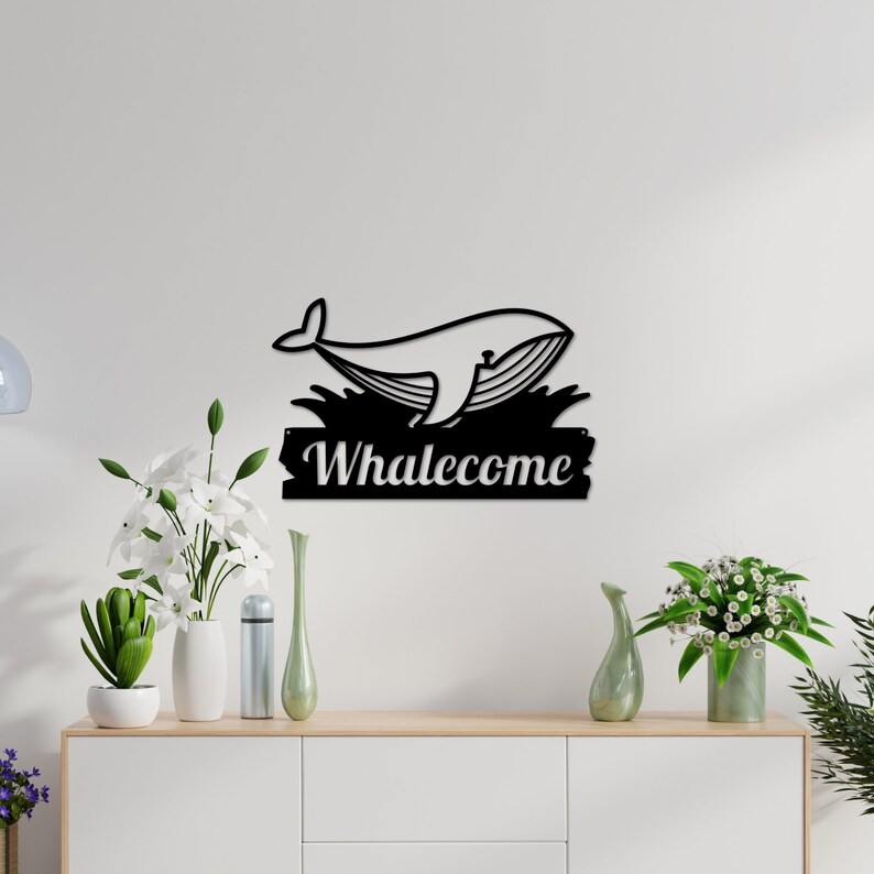 Whalecome Welcome Sign, Metal Welcome Sign, Funny Welcome Sign ...