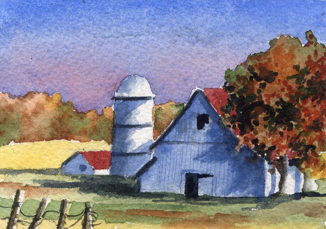COUNTRY LANDSCAPE Watercolor Fine Art Print by Artist DJ Rogers - Etsy