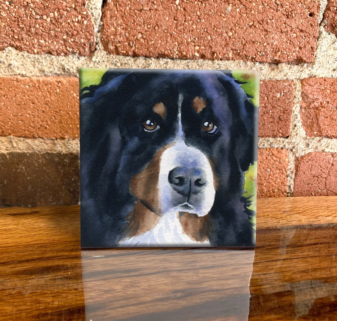 Bernese Mountain Dog Ceramic Tile Bernese Mountain Dog Decorative Tile ...