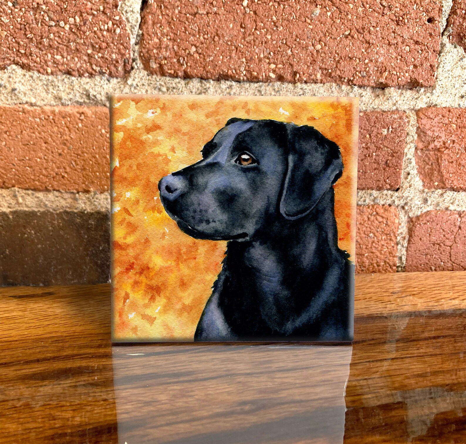 Black Lab Ceramic Tile Black Lab Decorative Tile Dog Lover | Etsy