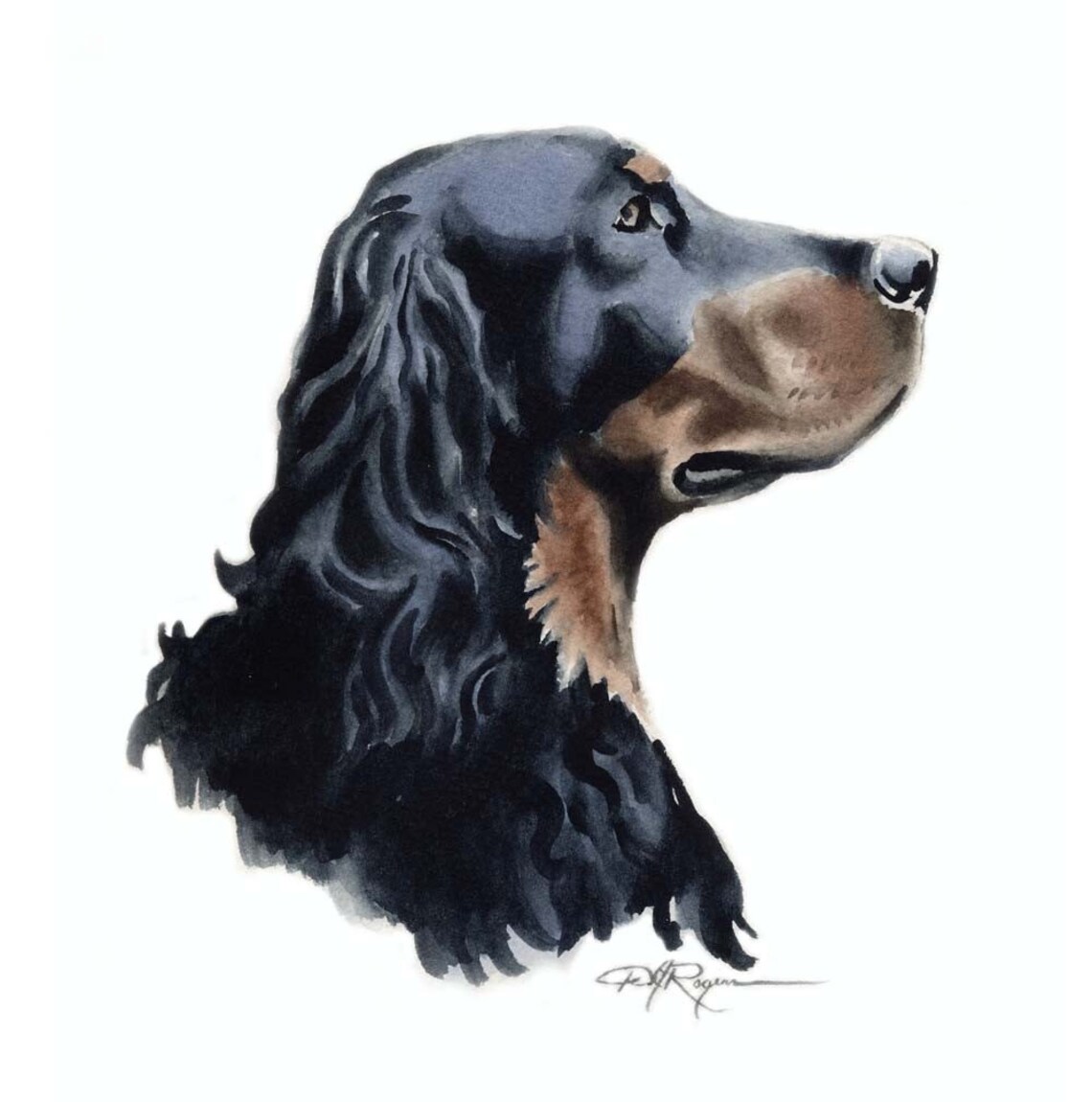GORDON SETTER Dog Art Print by Artist DJ Rogers - Etsy