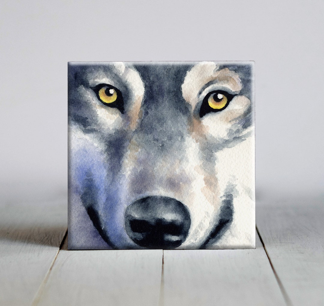 Wolf Ceramic Tile - Wolf Decorative Tile - Dog Lover Gift - Unique Dog ...