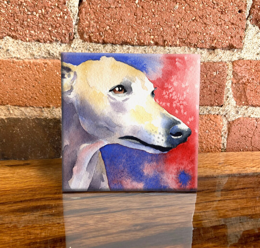 Whippet Ceramic Tile Whippet Decorative Tile Dog Lover Gift Unique Dog ...