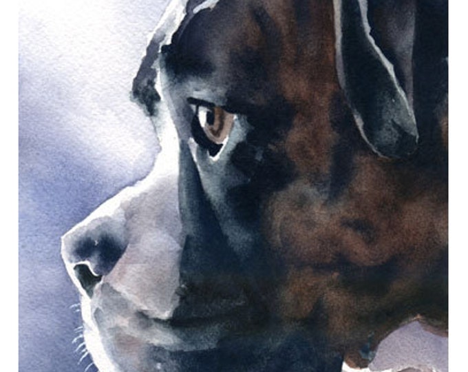 Boxer Art Print by Watercolor Artist DJ Rogers - Etsy