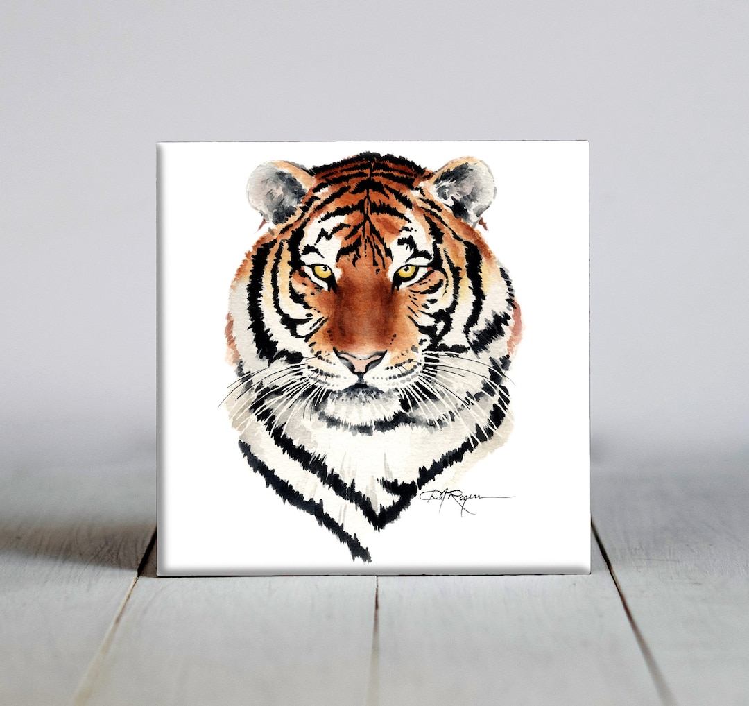 Bengal Tiger Ceramic Tile - Bengal Tiger Decorative Tile - Tiger Lover ...