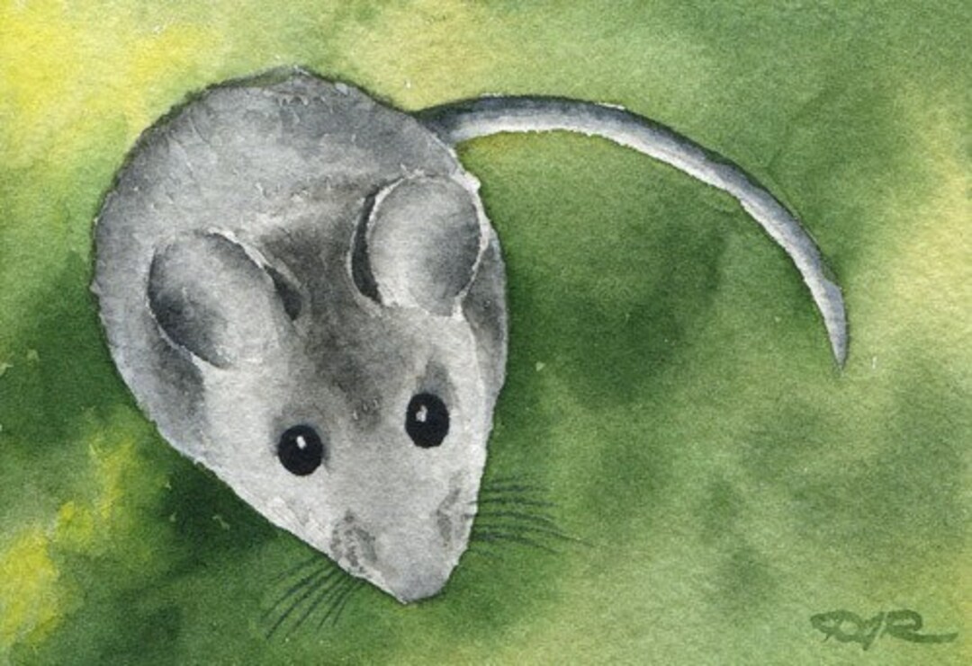 MOUSE Watercolor Fine Art Print by Artist DJ Rogers - Etsy