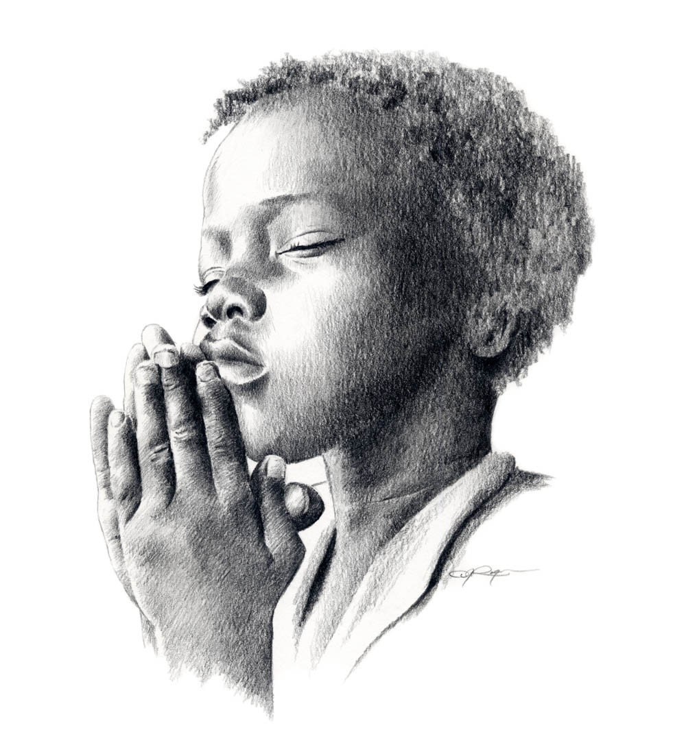 Boy Praying Drawing