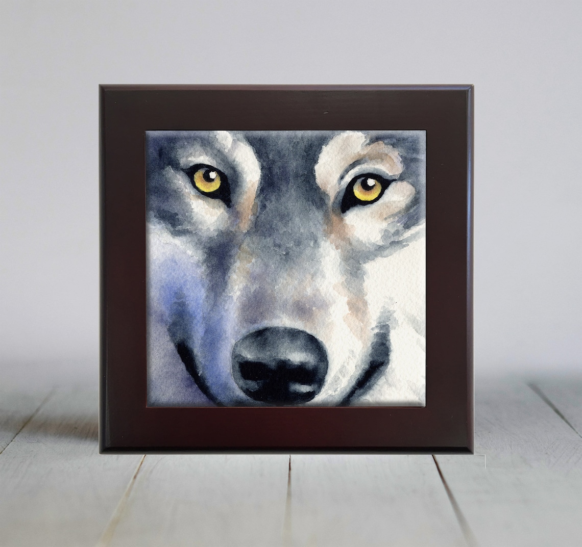 Wolf Ceramic Tile Wolf Decorative Tile Dog Lover Gift - Etsy