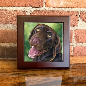Chocolate Lab Ceramic Tile - Chocolate Labrador Decorative Tile - Dog ...