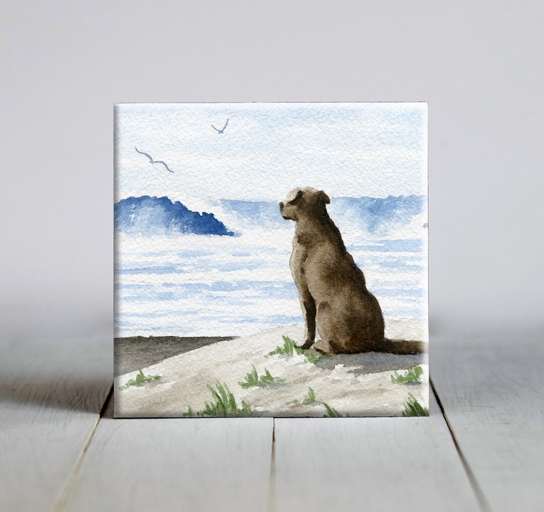 Chocolate Lab Ceramic Tile - Chocolate Labrador Decorative Tile - Dog ...