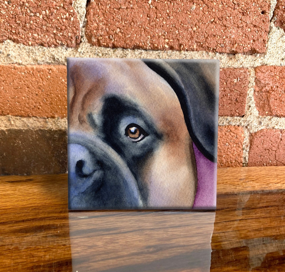 Bullmastiff Ceramic Tile Bullmastiff Decorative Tile Dog - Etsy