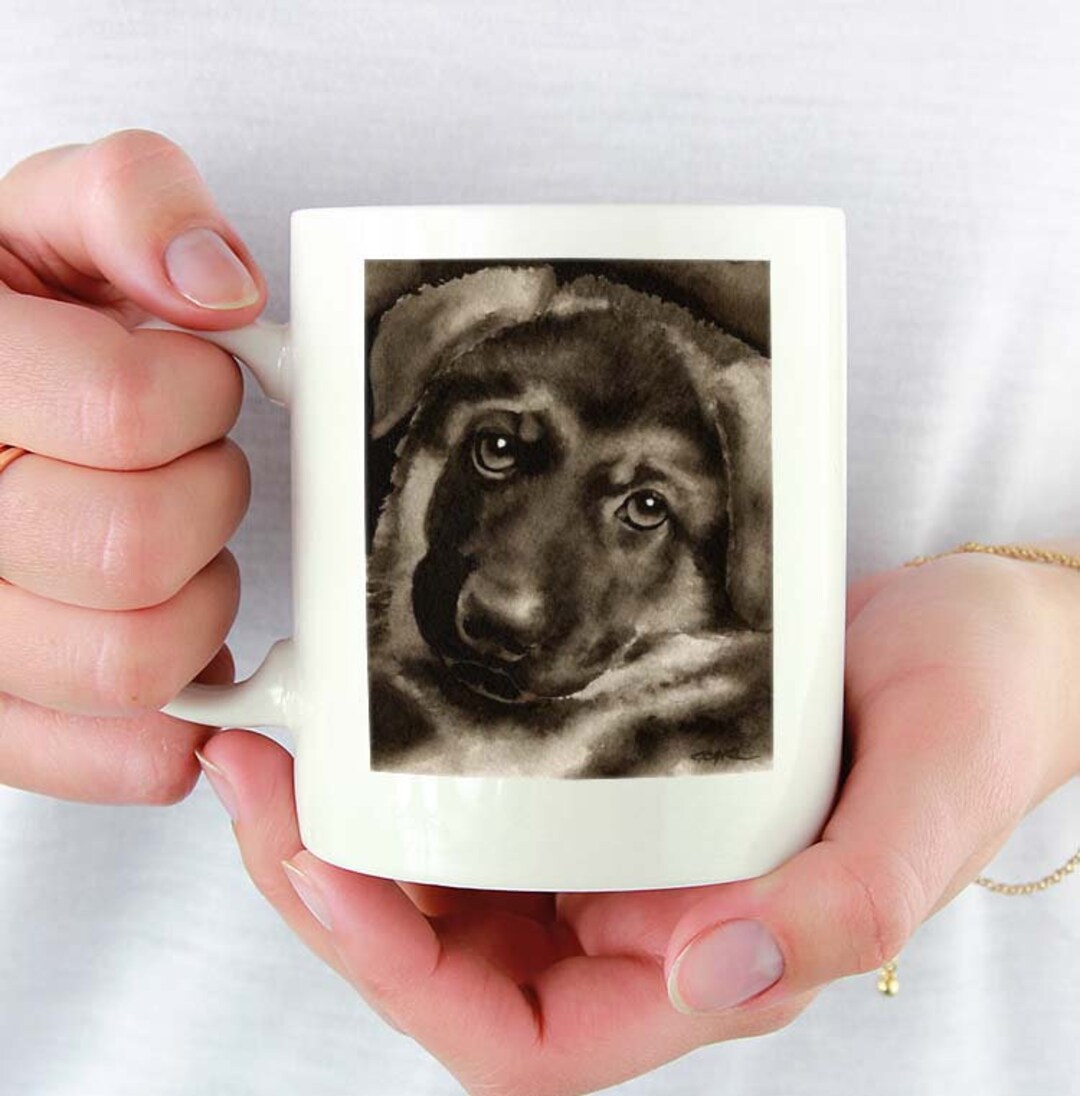 German Shepherd Custom 11oz Mug With Dog Art Featuring Watercolor ...