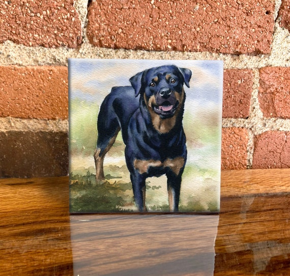 Rottweiler Ceramic Tile Rottweiler Decorative Tile Dog | Etsy