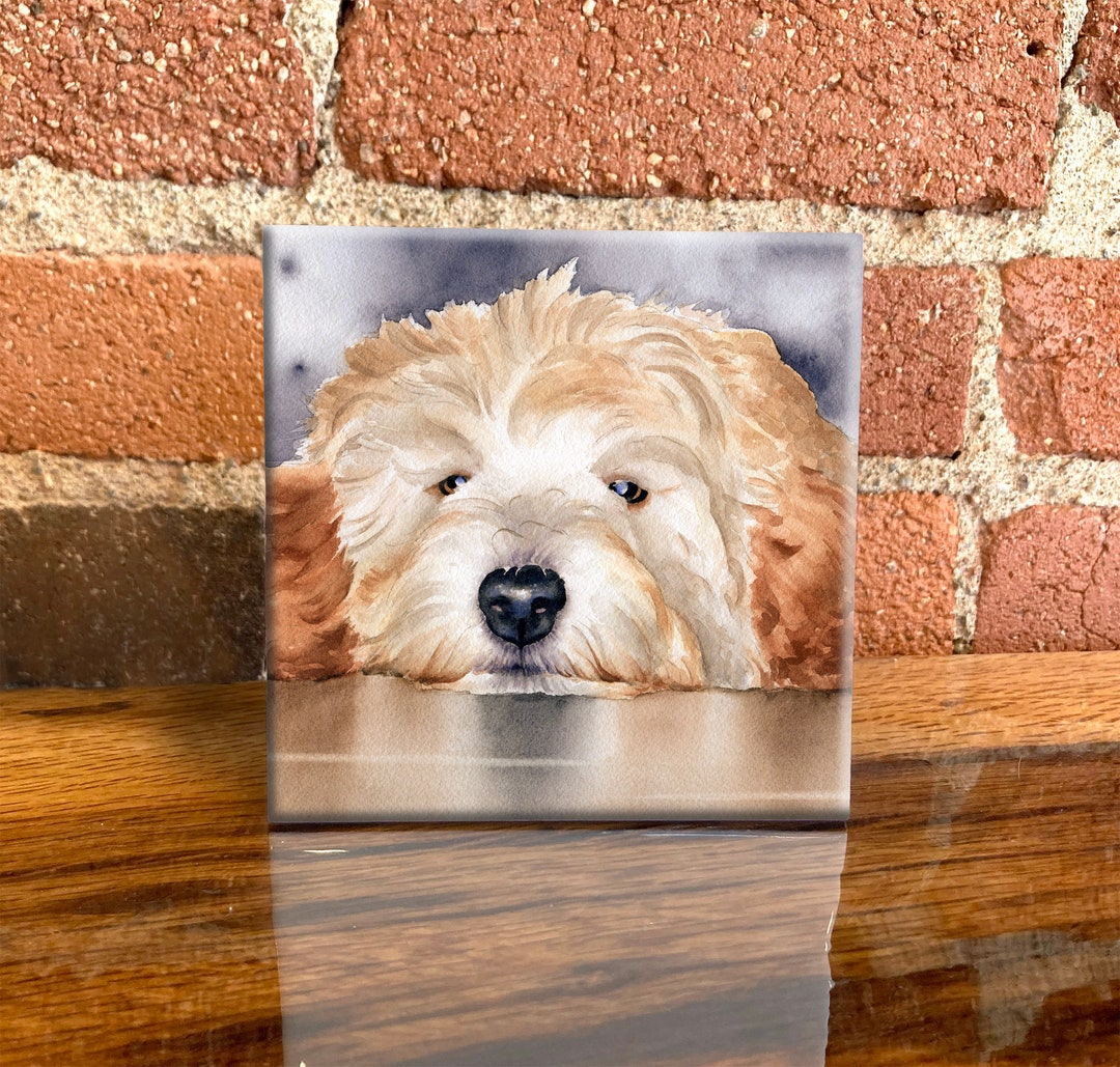 Goldendoodle Puppy Ceramic Tile Goldendoodle Decorative Tile Dog Lover ...