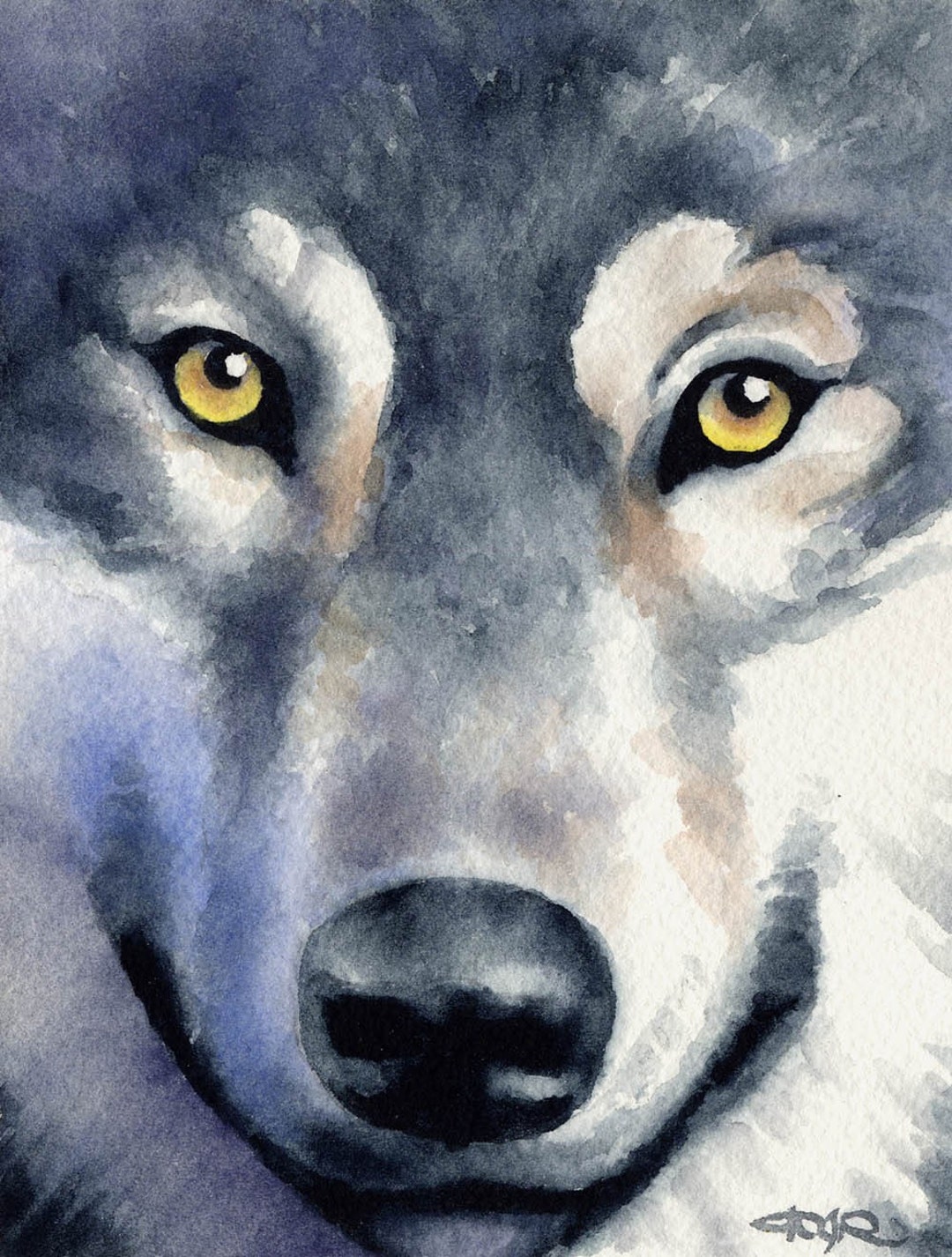 WOLF Art Print wildlife Art Print by Artist DJ - Etsy