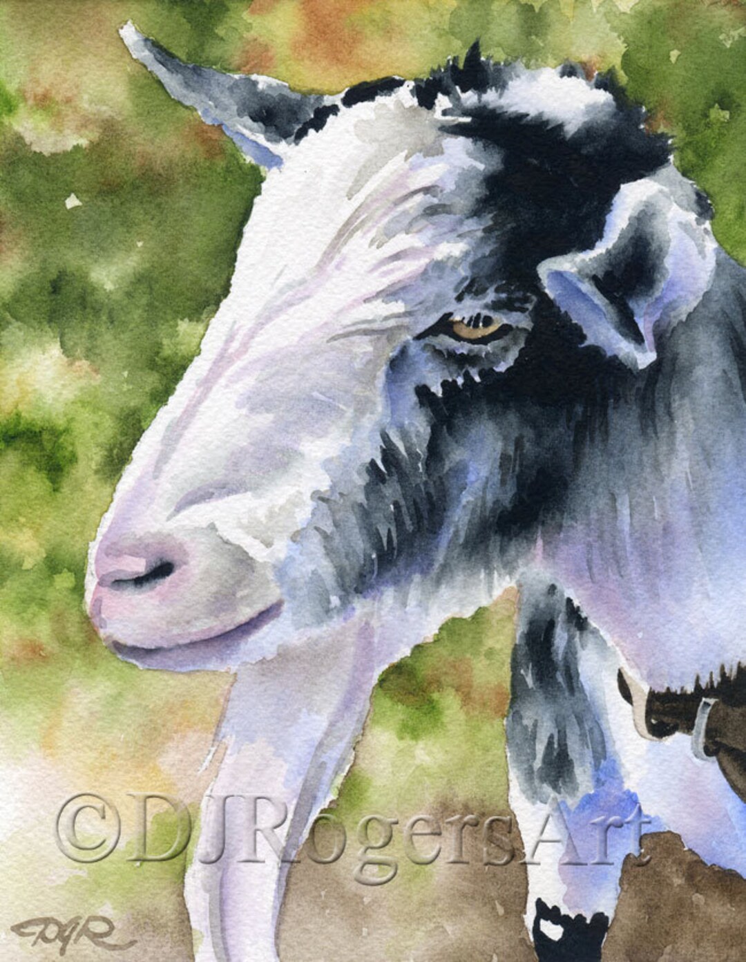 BILLY GOAT Art Print by Watercolor Artist DJ Rogers - Etsy