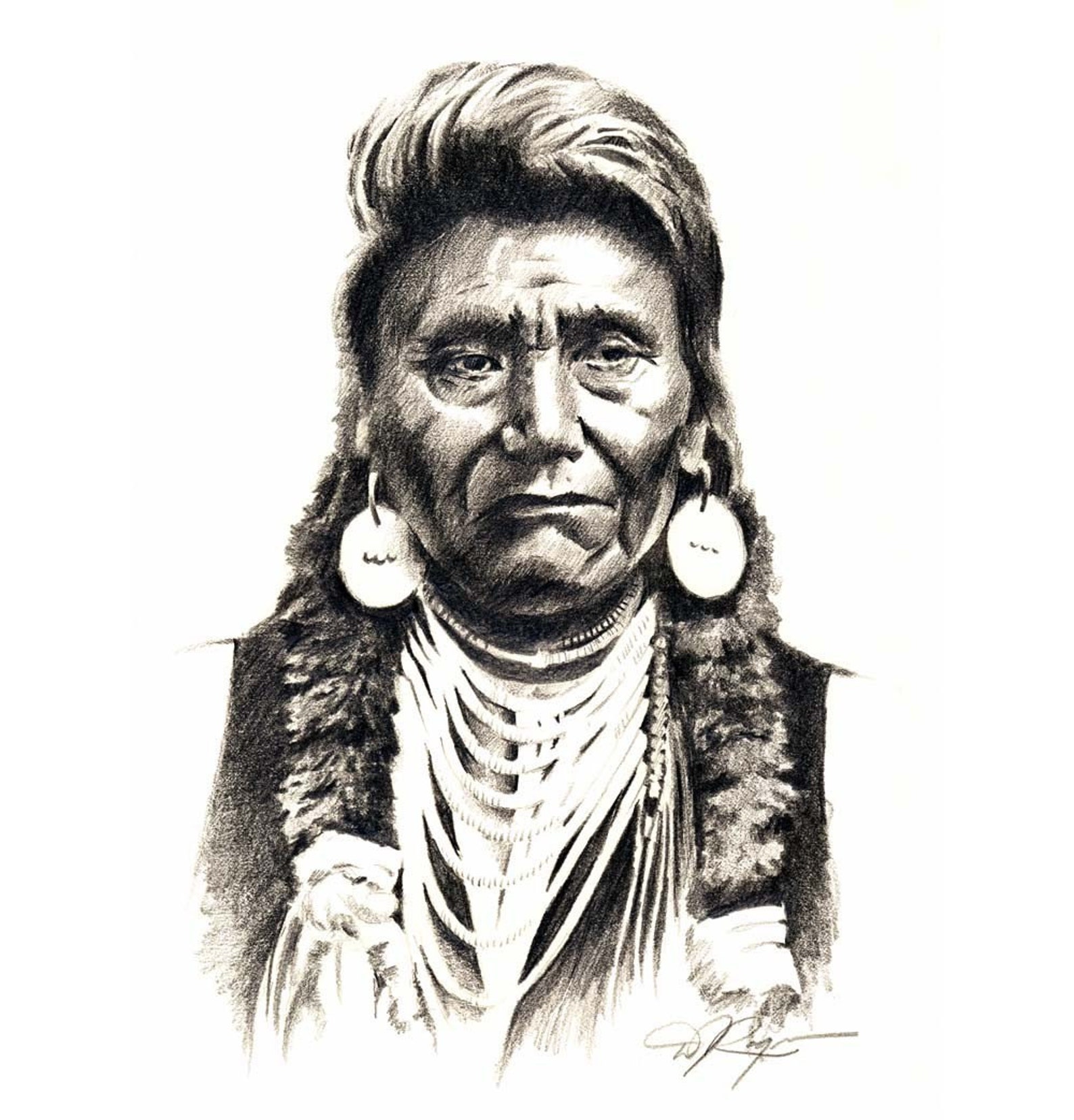Indian CHIEF JOSEPH Art Print by Artist DJ Rogers - Etsy