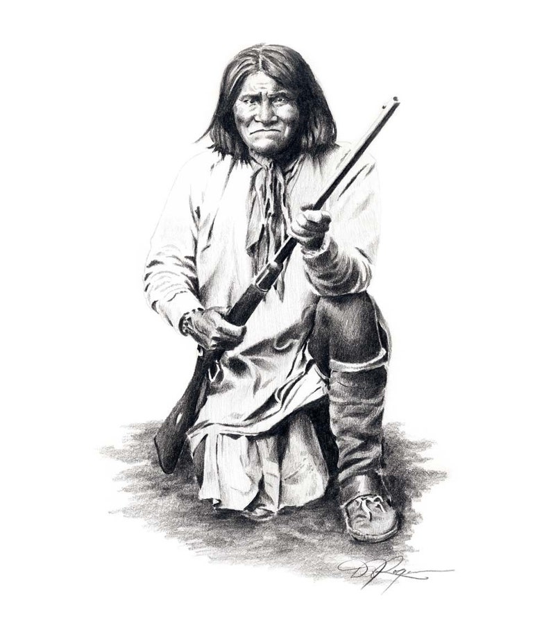 GERONIMO Indian Art Print by Artist DJ Rogers - Etsy
