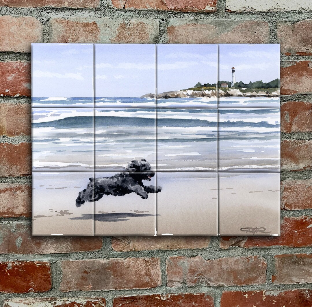 Cockapoo Black Dog Ceramic Tile Mosaic - Cockapoo Decorative Tile ...