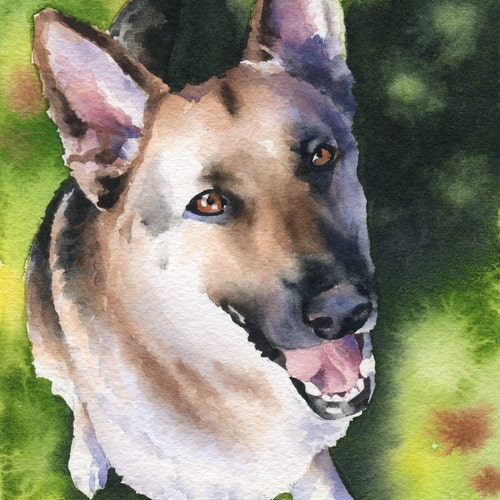 GERMAN SHEPHERD Art Print by Artist DJ Rogers - Etsy