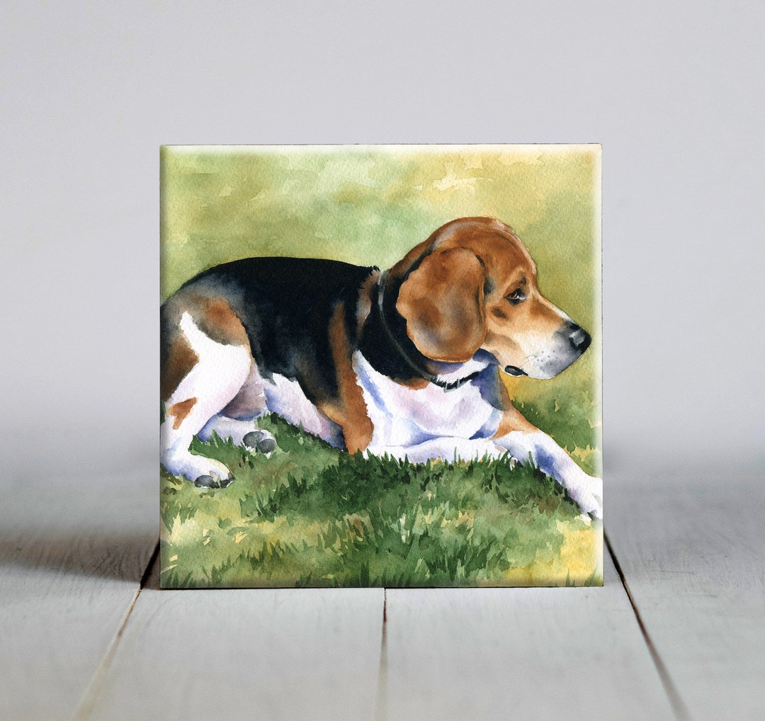 Beagle Ceramic Tile Beagle Decorative Tile Dog Lover Gift - Etsy