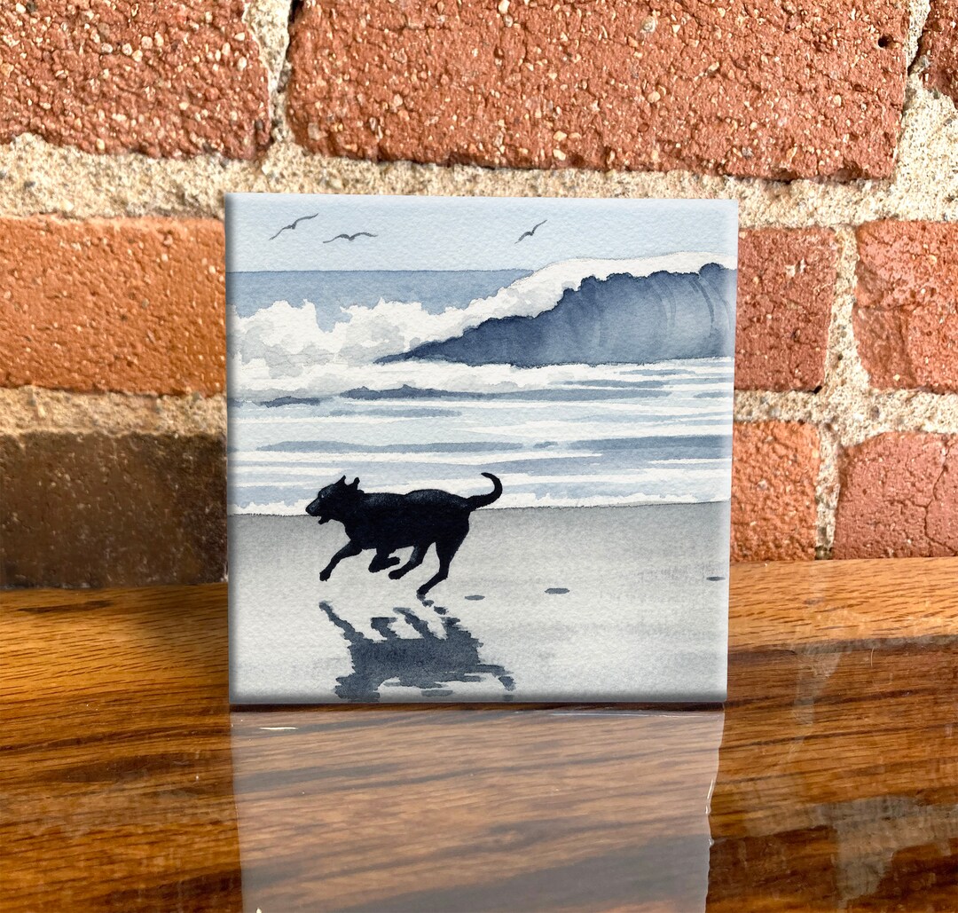 Black Lab Ceramic Tile - Black Labrador Decorative Tile - Dog Lover ...