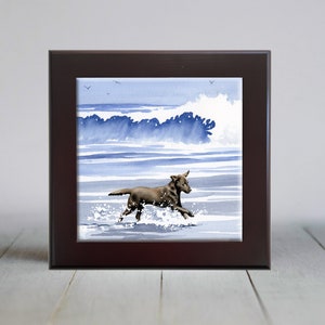 Chocolate Lab Ceramic Tile - Chocolate Labrador Decorative Tile - Dog ...