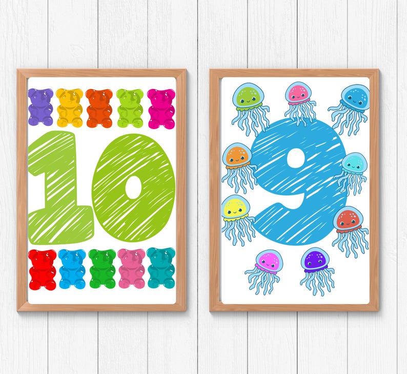 Colorful Classroom Numbers Print – Bulletin Board Decor (digital ...