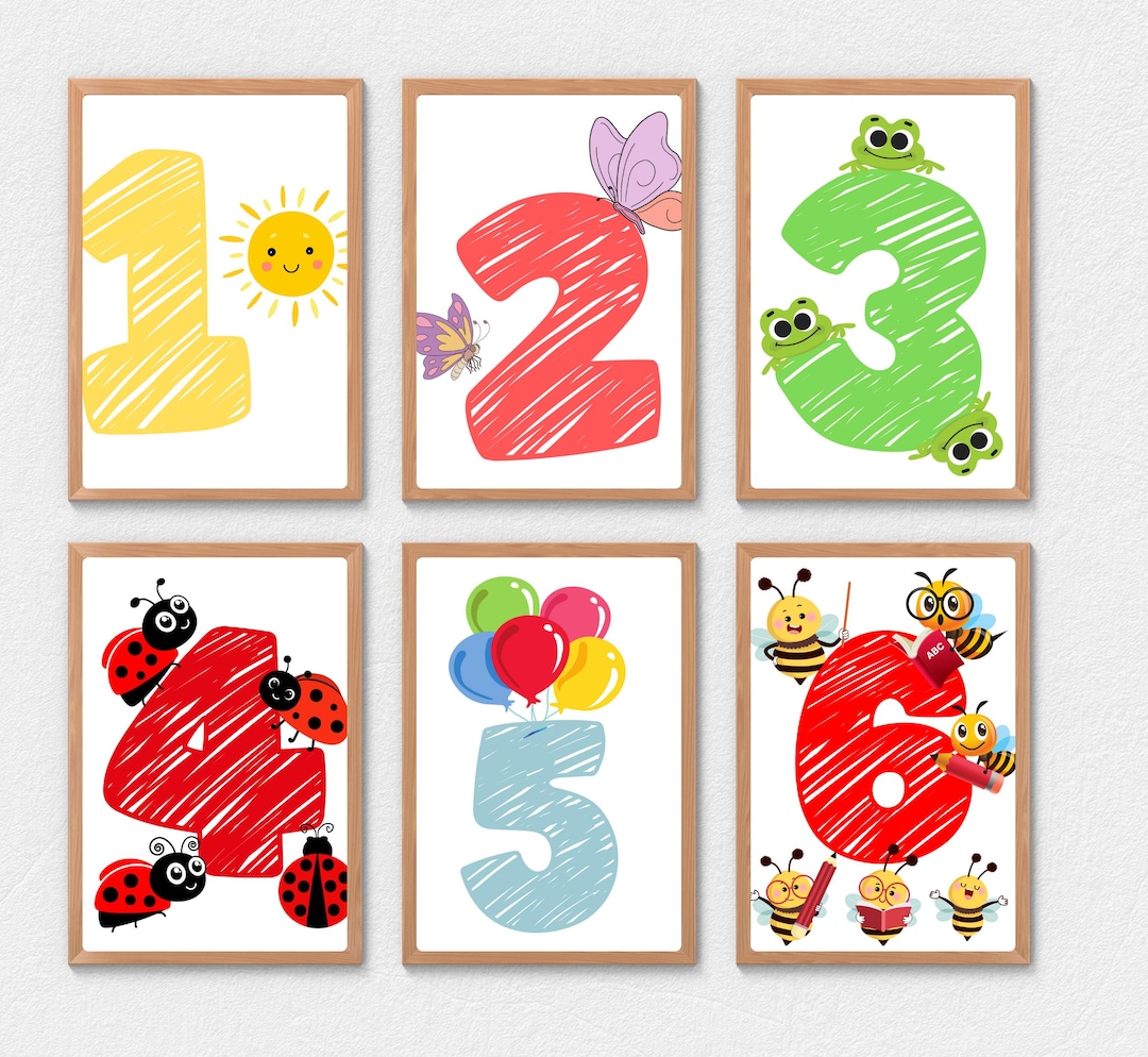 Colorful Classroom Numbers Print – Bulletin Board Decor (digital ...