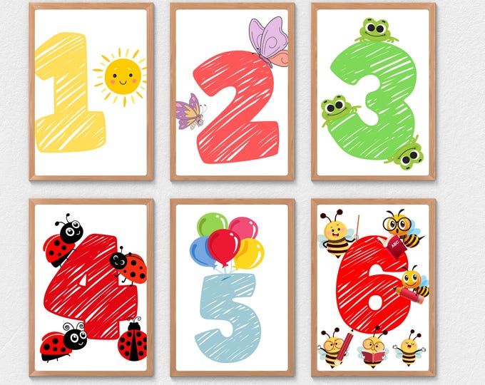 Colorful Classroom Numbers Print – Bulletin Board Decor (digital ...