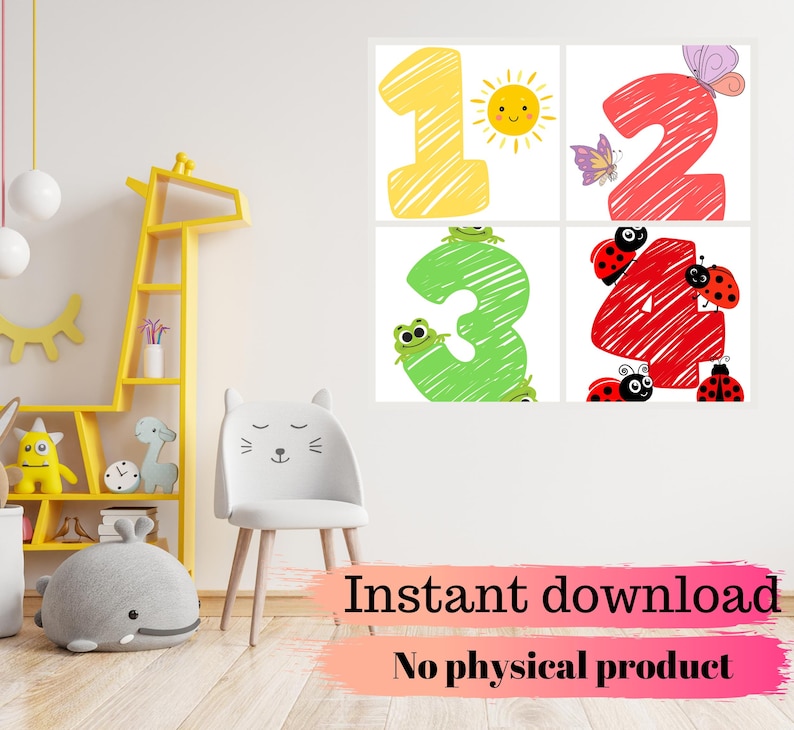 Colorful Classroom Numbers Print – Bulletin Board Decor (digital ...