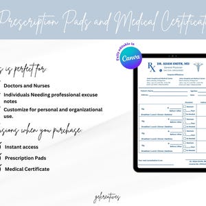 Blank and Fill-able Prescription Pad Template | Editable Rx Forms ...