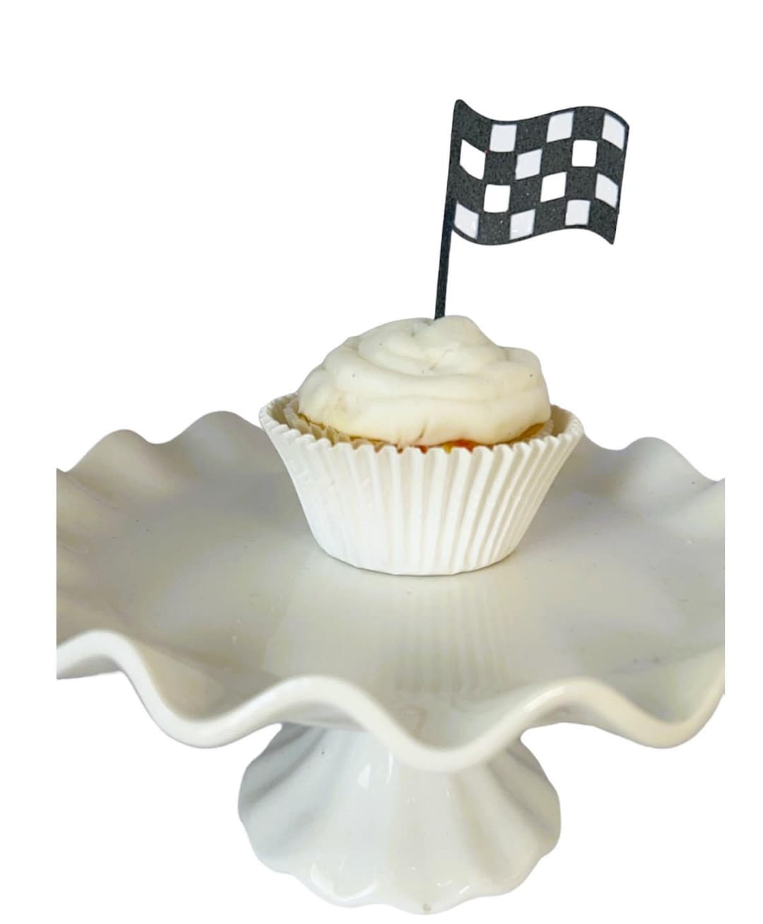 Cupcake Toppers, Checkered Flag, Set of 12, Birthday, Party, Racing - Etsy