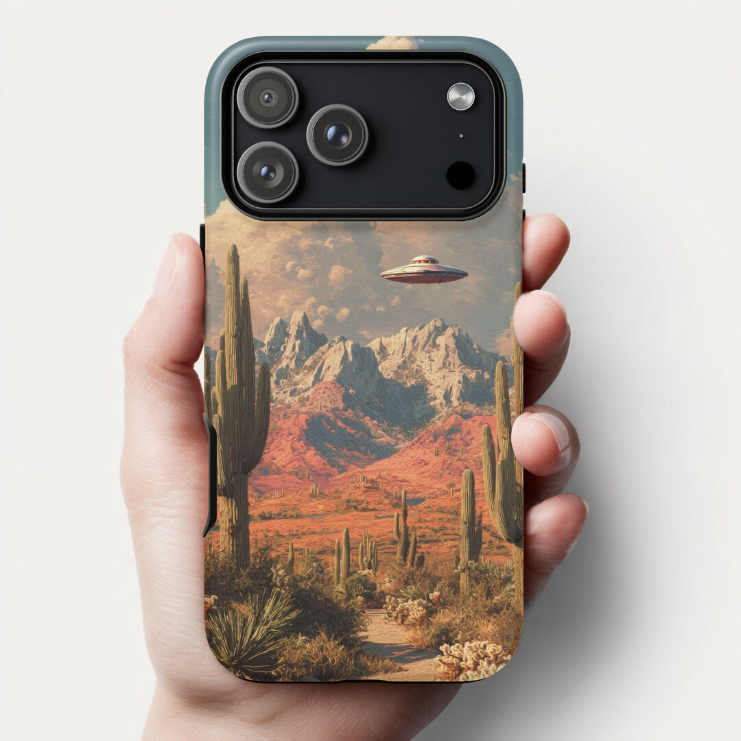 Desert UFO Phone Case, Retro Sci Fi iPhone 17 16 15 14 Case, Southwest ...