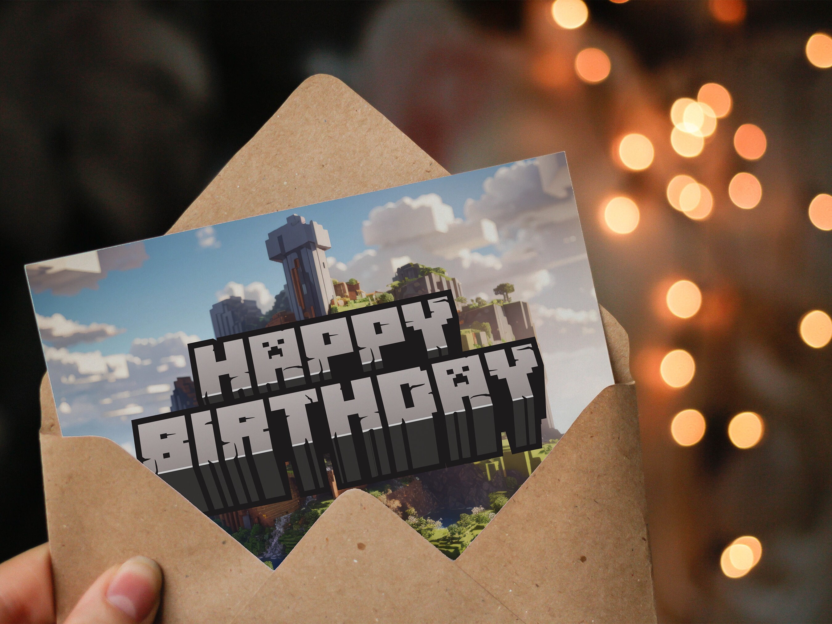 Enchanting Minecraft Birthday Card, Printable Digital Download, Happy ...