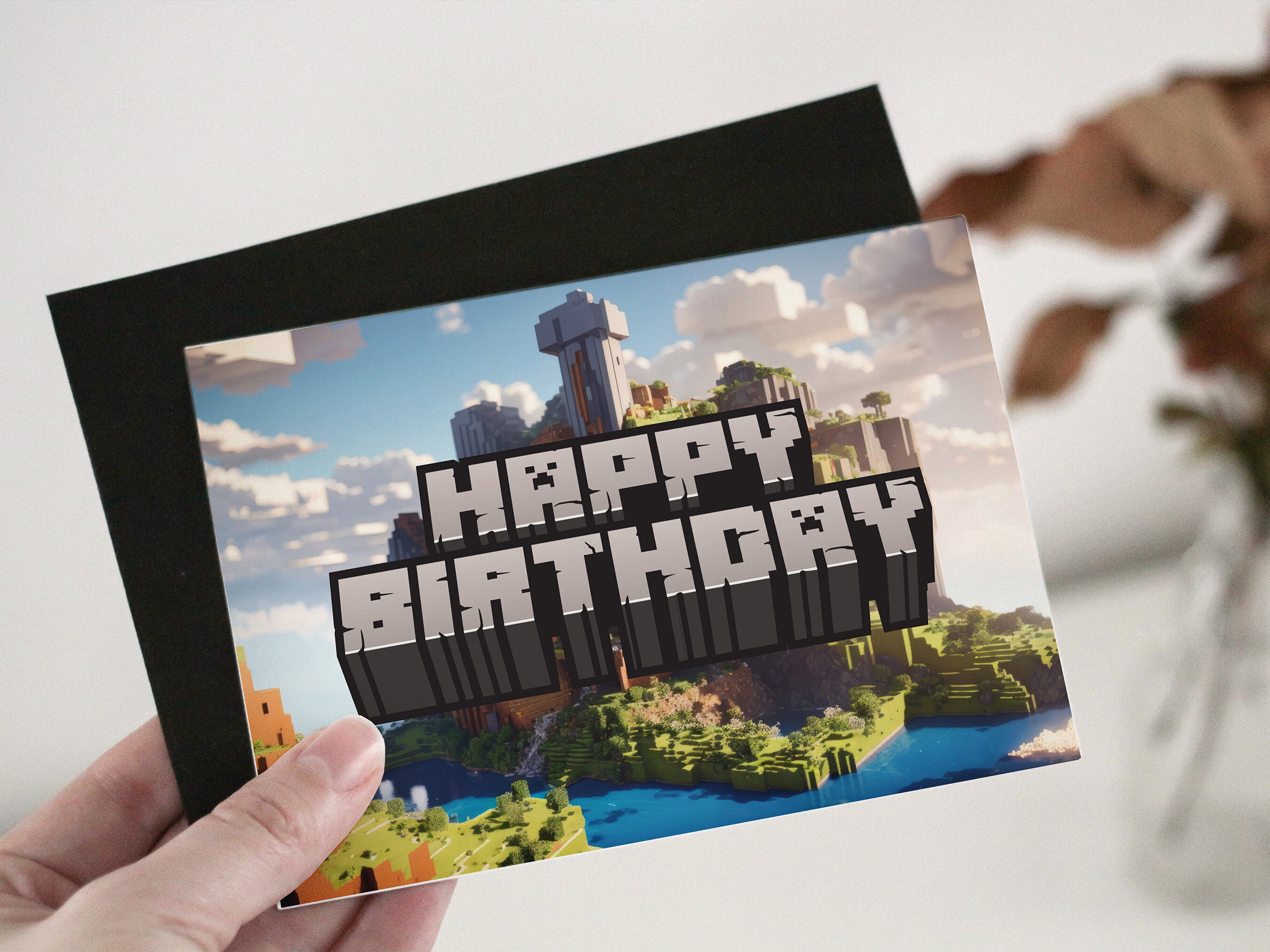 Enchanting Minecraft Birthday Card, Printable Digital Download, Happy ...