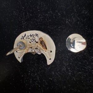 Liztech Celestial Moon Pin Signed Artisan Silver Gold Purple Green ...
